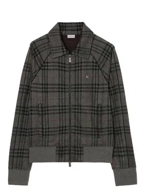 Burberry Check Track Jacket - Ash Grey/black