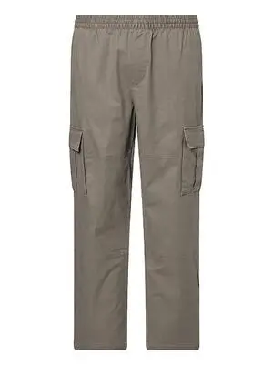 REPRESENT Logo-embroidered Stretch-cotton Cargo Trousers - Dark Taupe