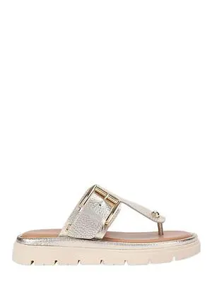 Carvela Pavilion Buckled Leather Sandals - Gold