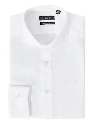 REISS Storm Reg Long-sleev Cotton-twill Shirt - White