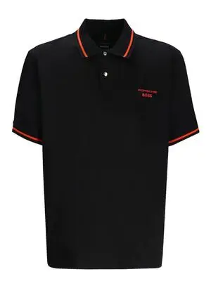 BOSS Contrasting-trim Polo Shirt - Black