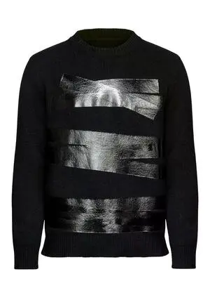 MAISON MARGIELA Metallic Stripe Knitted Sweater - Black