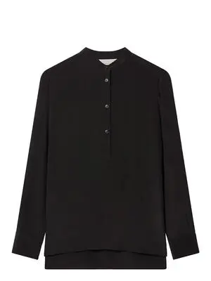 Stella McCartney Band Collar Silk Shirt - Black