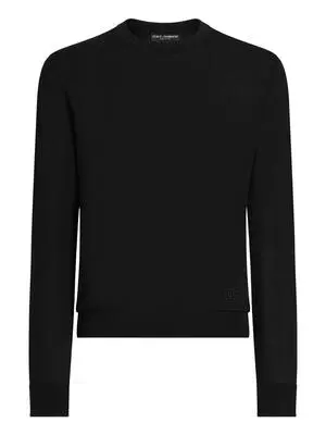 Dolce & Gabbana Silk Crewneck Pullover - Black