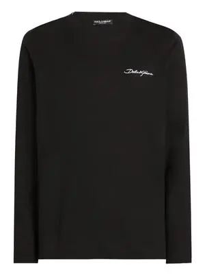 Dolce & Gabbana Cotton T-shirt With Embroidery - Black