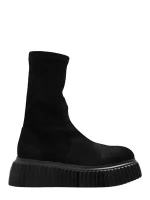Agl Velour Ankle Boots - Black