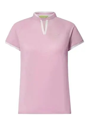 Shanghai Tang Band-collar Short-sleeve T-shirt - Pink