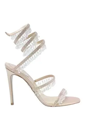 Rene Caovilla 105mm Crystal-embellished Sandals - Neutrals