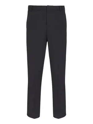 Balmain Wool Cropped Straight Trousers - Black