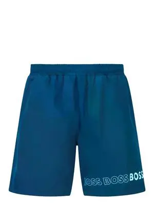 Hugo Logo-print Swim Shorts - Blue