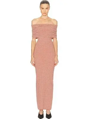 Alaïa Off-the-shoulder Midi Dress - Auburn
