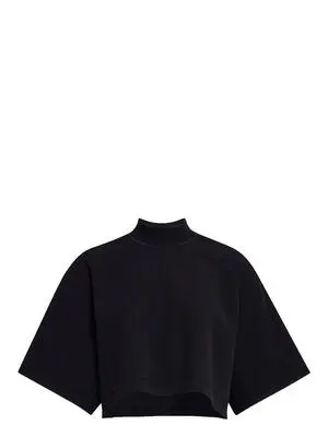 Alaïa Short Sleeve Crop Top - Noir Alaia