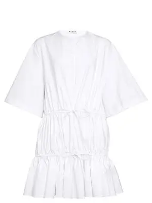 Alaïa Short Sleeve Ruffle Dress - Blanc