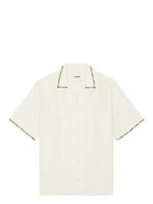 CORRIDOR Rose Chain Short Sleeve Camp Shirt In White - Natural