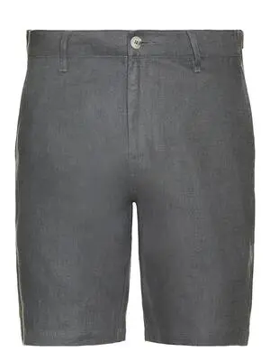 Onia Linen Fixed Waist Short - Gunmetal