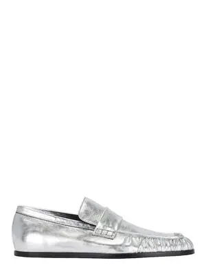 JIL SANDER Loafer In Metallic Silver - Sky Grey