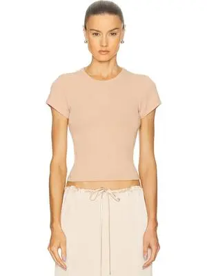 Sablyn Yael Cropped Baby Tee - Pink Sand