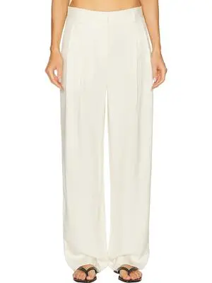 TOTEME Double Pleat Straight Trousers - Ecru