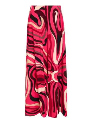 Emilio Pucci Printed Wool-blend Twill Wide-leg Pants - Bubblegum
