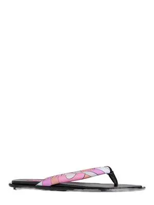 Emilio Pucci Printed Padded Twill Flip Flops - Pink