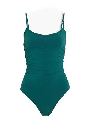 Another Tomorrow Ruched Jersey Bodysuit - Petrol