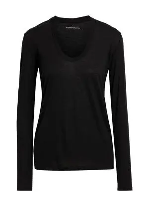 Another Tomorrow Lyocell Jersey Top Black
