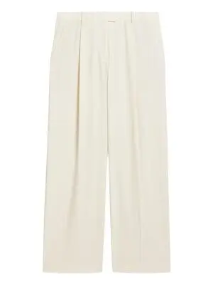 Another Tomorrow Wool-crepe Wide-leg Pants - Ivory