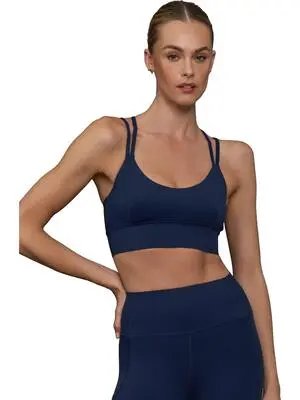 Carbon38 Multi Strap Active Bra In Diamond Compression Navy