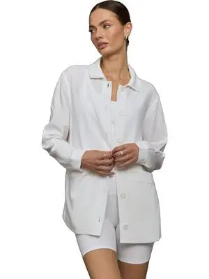 Carbon38 Linen Shirt Jacket - White