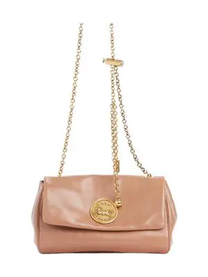 Chloé Leather Shoulder Bag With Chain Strap - Woodrose