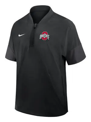 Nike Ohio State Sideline Coach 1/2-zip Short-sleeve Jacket - Black