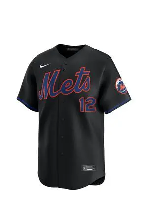 Nike Francisco Lindor New York Mets Dri-fit Adv Mlb Limited Jersey - Black