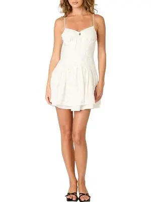 NIA Winslow Cotton Eyelet Mini Dress - White