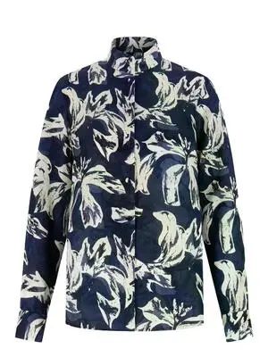 SHANGHAI TANG Floral Print Button-Up Shirt