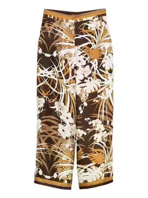 Max Mara Silk Cropped Trousers - Brown