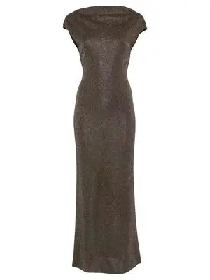 Max Mara Lurex-detail Dress - Brown