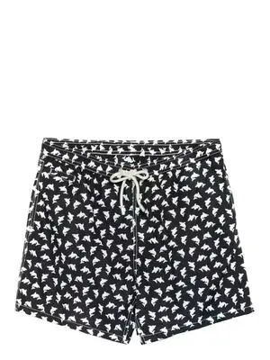 MC2 SAINT BARTH Graphic-Print Swim Shorts Black