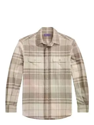 Ralph Lauren Purple Label Check-patterned Long-sleeve Shirt - Neutrals
