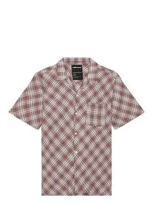 THE HUNDREDS Terrace Woven Shirt - Burgundy