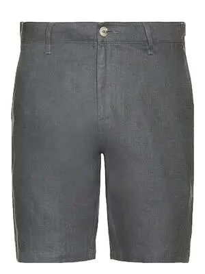 Onia Linen Fixed Waist Shorts - Gunmetal