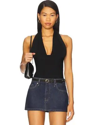 WeWoreWhat Knit Halter Top - Black