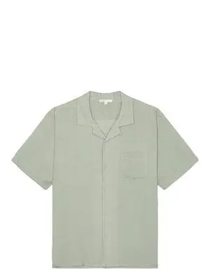 Onia Air Linen Convertible Vacation Shirt In Green - Sage