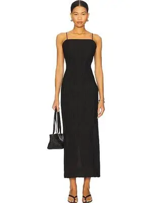 BY MALENE BIRGER Lucille Plisse Midi Dress - Black