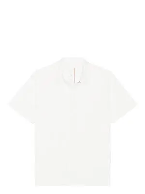 Nike 24.7 Dri-fit Short-sleeve Button-down Top In White - Sail & Light Bone