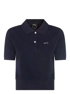 A.p.c. Embroidered Logo Polo Shirt - Blue