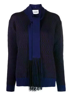 JIL SANDER Intarsia Knit Jumper - Brown