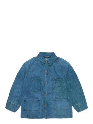 Blue Blue Japan Washed Denim Chore Jacket - Blue
