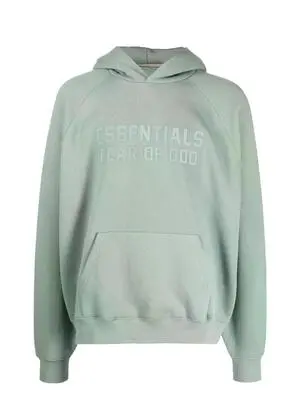 Fear Of God Essentials Logo-print Hoodie - Green