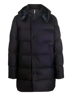 Woolrich Quilted Down Parka Coat - Blue