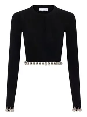 Rabanne Bead-detail Wool Jumper - Black